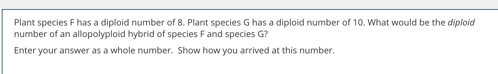 Solved Plant species F has a diploid number of 8. Plant | Chegg.com