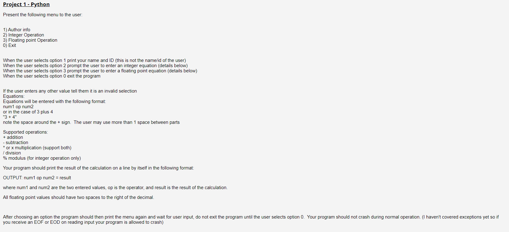 Solved When the user selects option 2 prompt the user to | Chegg.com