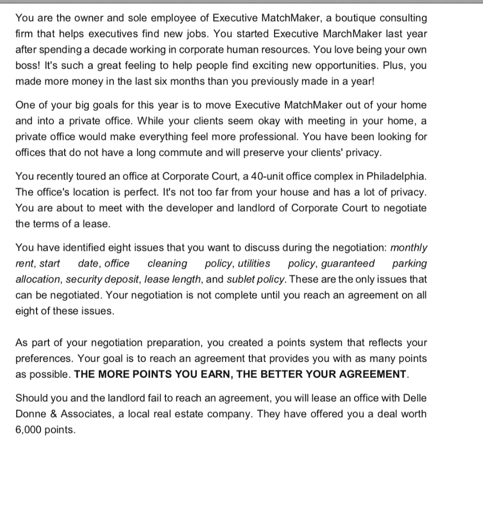 Solved My goal, resistance points, and BATNA My overall | Chegg.com