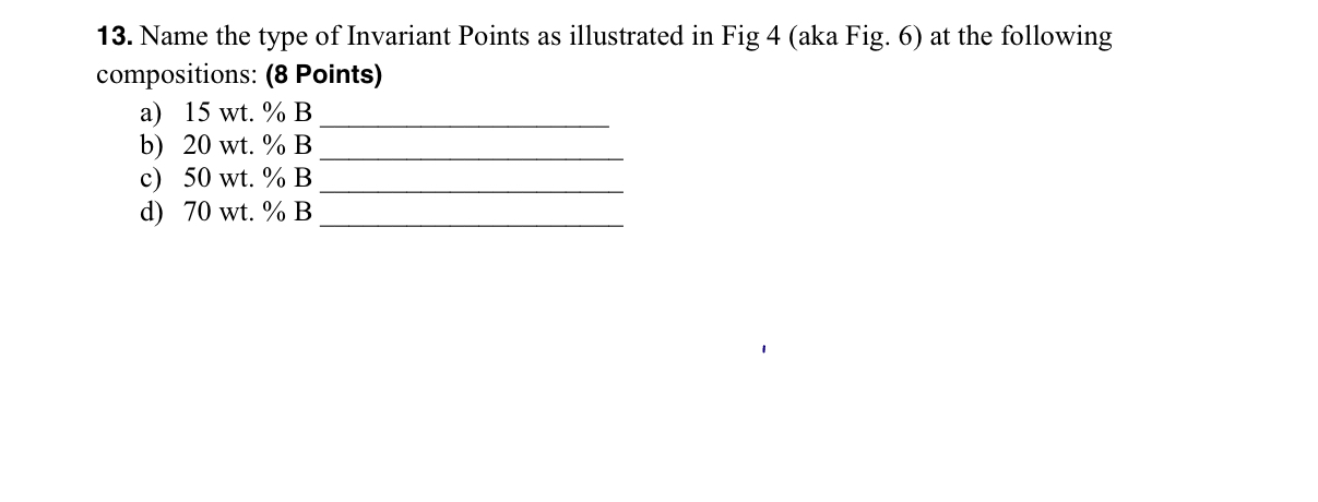 Solved 13. Name the type of Invariant Points as illustrated | Chegg.com