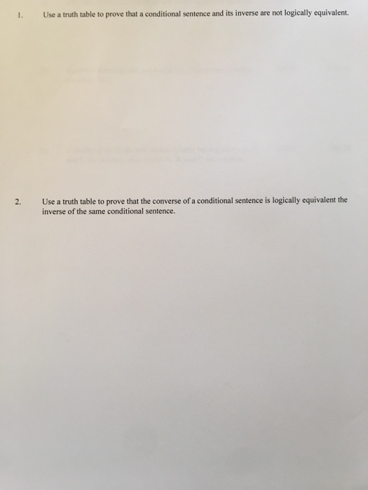 Solved 1. Use a truth table to prove that a conditional | Chegg.com