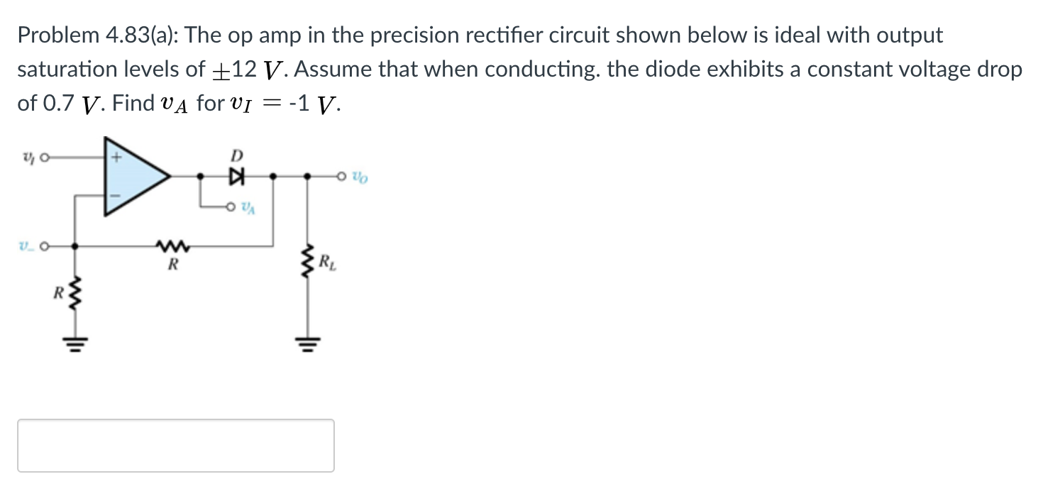 Solved Problem 4.83(a): The op amp in the precision | Chegg.com