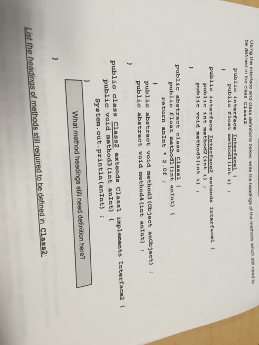 Solved Using the interface and class definitions below. | Chegg.com