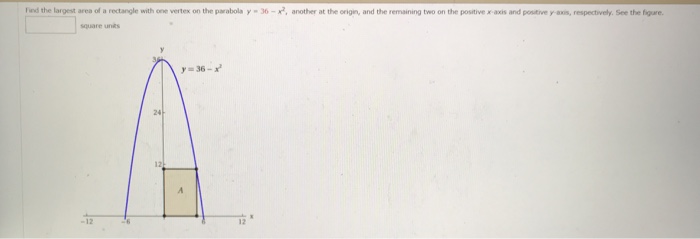 Solved Find the largest area of a rectangle with one vertex | Chegg.com