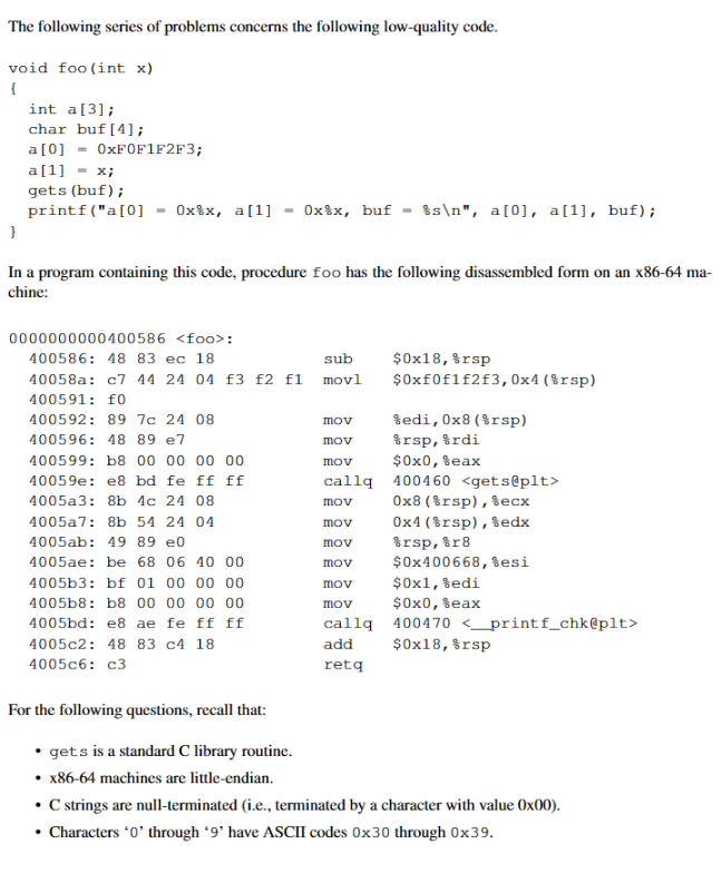 Solved The following series of problems concerns the | Chegg.com