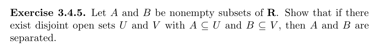 Solved Exercise 3.4.5. Let A and B be nonempty subsets of R. | Chegg.com