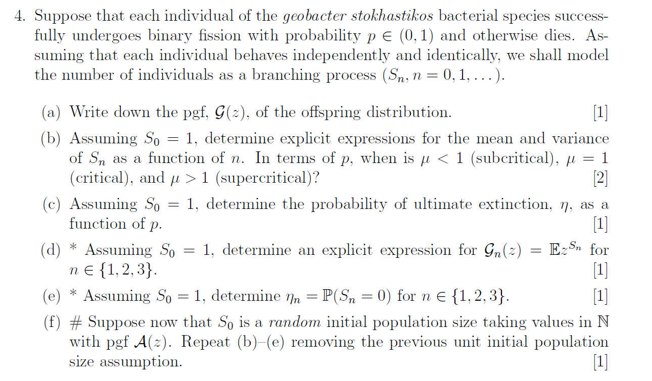 4. Suppose that each individual of the geobacter | Chegg.com