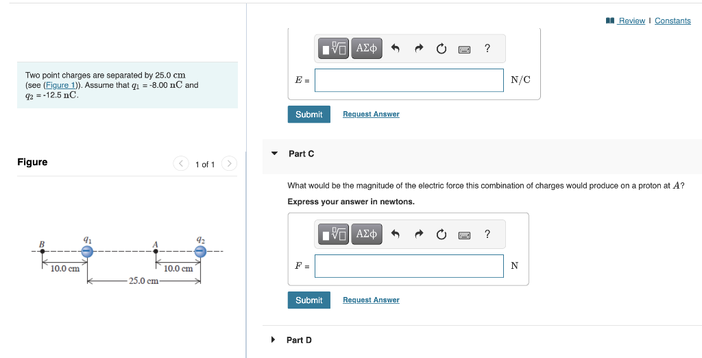 Solved Find the net electric field these charges produce at | Chegg.com