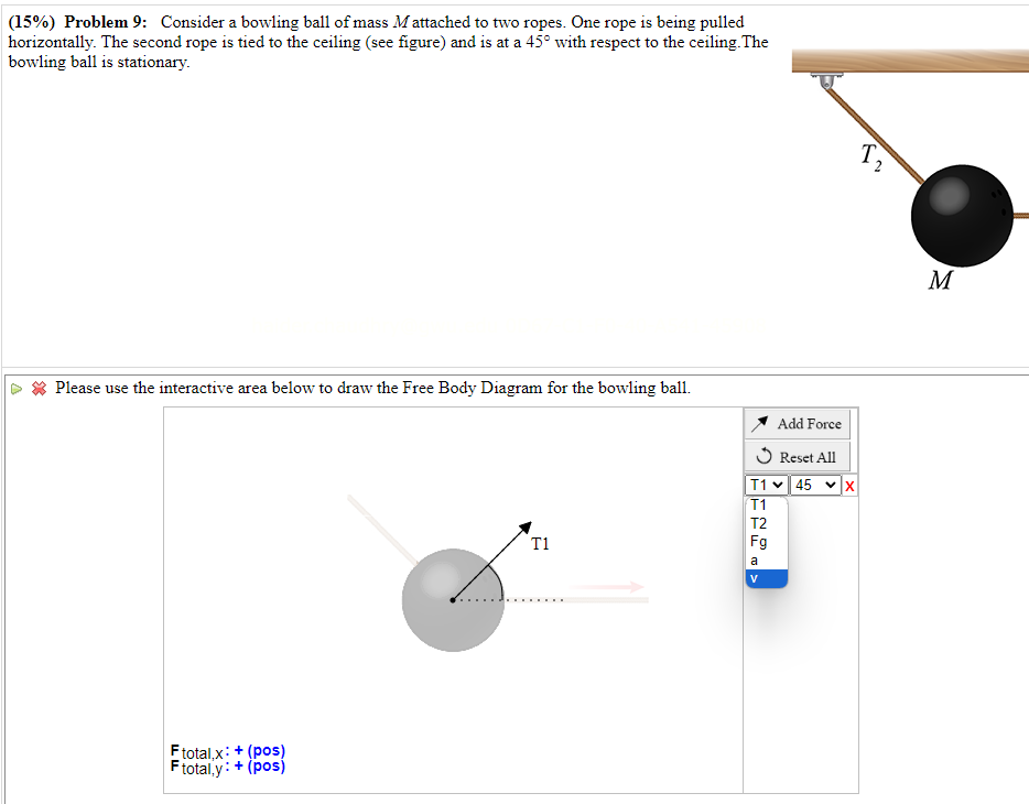 Solved Problem 9: Consider a bowling ball of mass M | Chegg.com