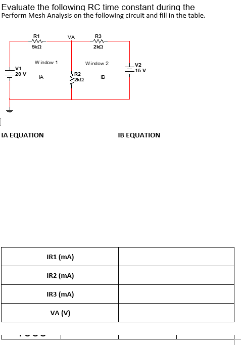Solved Evaluate the followina RC ﻿time constant during | Chegg.com