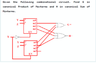 Solved Given the following combinational circuit. Find G in | Chegg.com