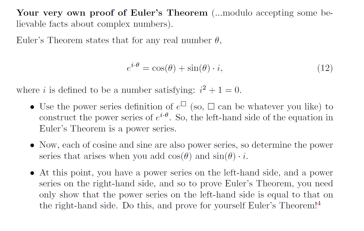 Solved Your very own proof of Euler's Theorem ...modulo | Chegg.com