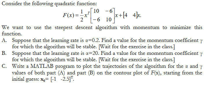 Solved Consider the following quadratic function: F(x) = | Chegg.com