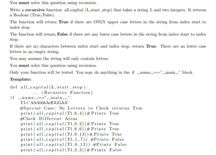 Solved You must solve this question using recursion. Write a | Chegg.com