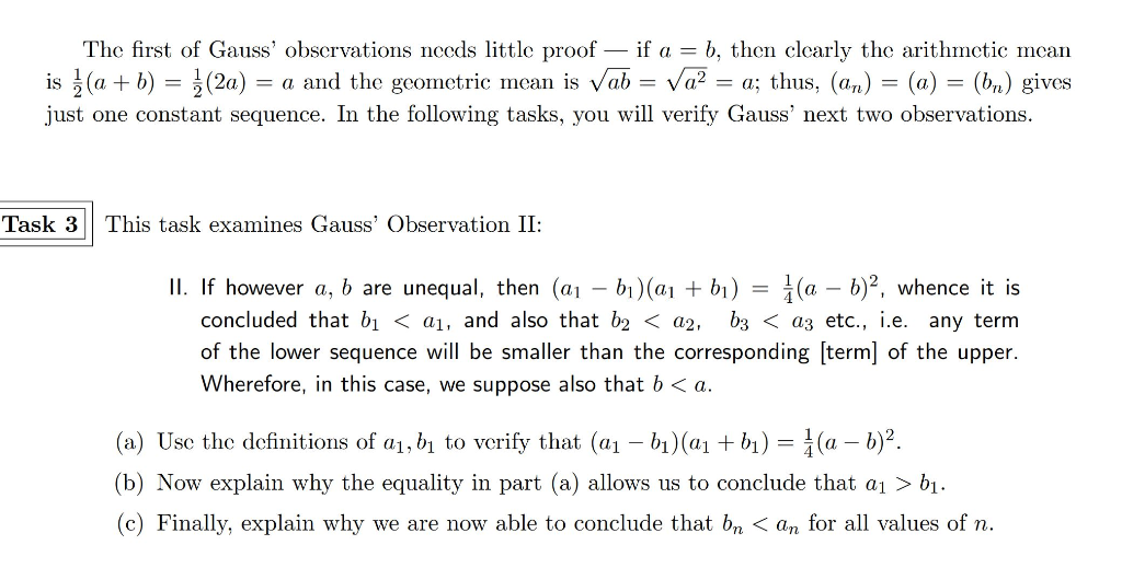 Solved The first of Gauss' observations needs little proof — | Chegg.com