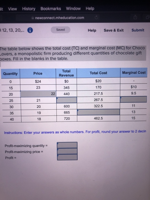 Solved it View History Bookmarks Window Help newconnect.mhed | Chegg.com