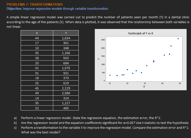 Solved PROBLEMA 7: TRANSFORMATIONS Objective: Improve | Chegg.com