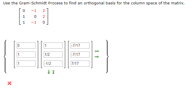 Solved Use the Gram-Schmidt Process to find an orthogonal | Chegg.com