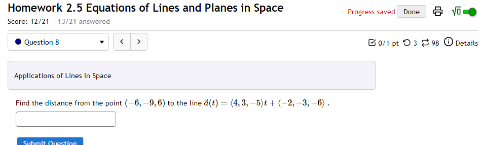 Solved Applications of Lines in SpaceFind the distance from | Chegg.com