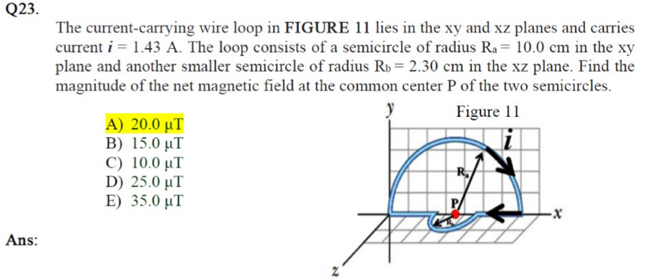 Solved The current-carrying wire loop in FIGURE 11 lies in | Chegg.com