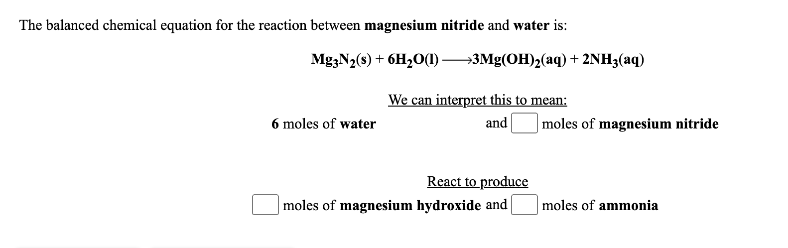 Solved The balanced chemical equation for the reaction | Chegg.com