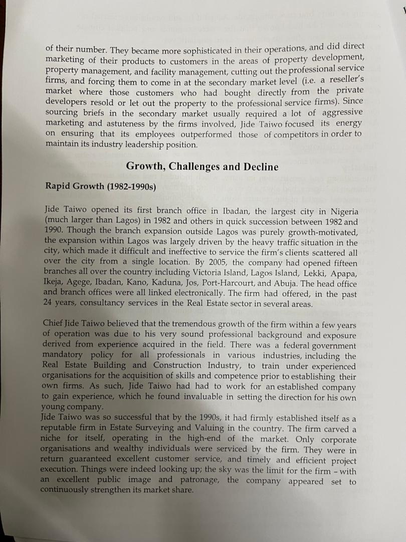 Solved JIDE TAIWO & CO.: Hanging in the Balance It was quite | Chegg.com