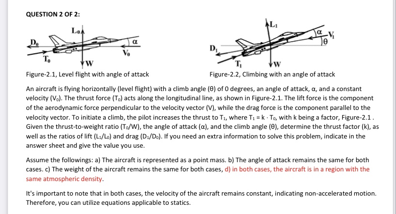 Solved QUESTION 2 OF 2: Figure-2.1, Level flight with angle | Chegg.com