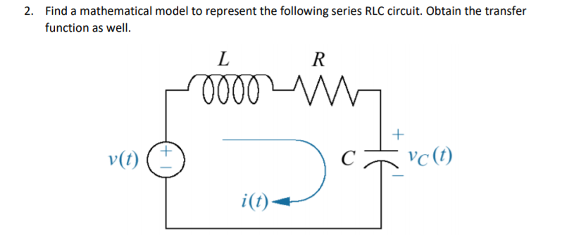 Solved 2. Find a mathematical model to represent the | Chegg.com