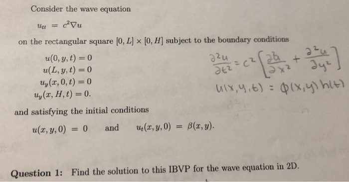 Solved Consider the wave equation on the rectangular square | Chegg.com