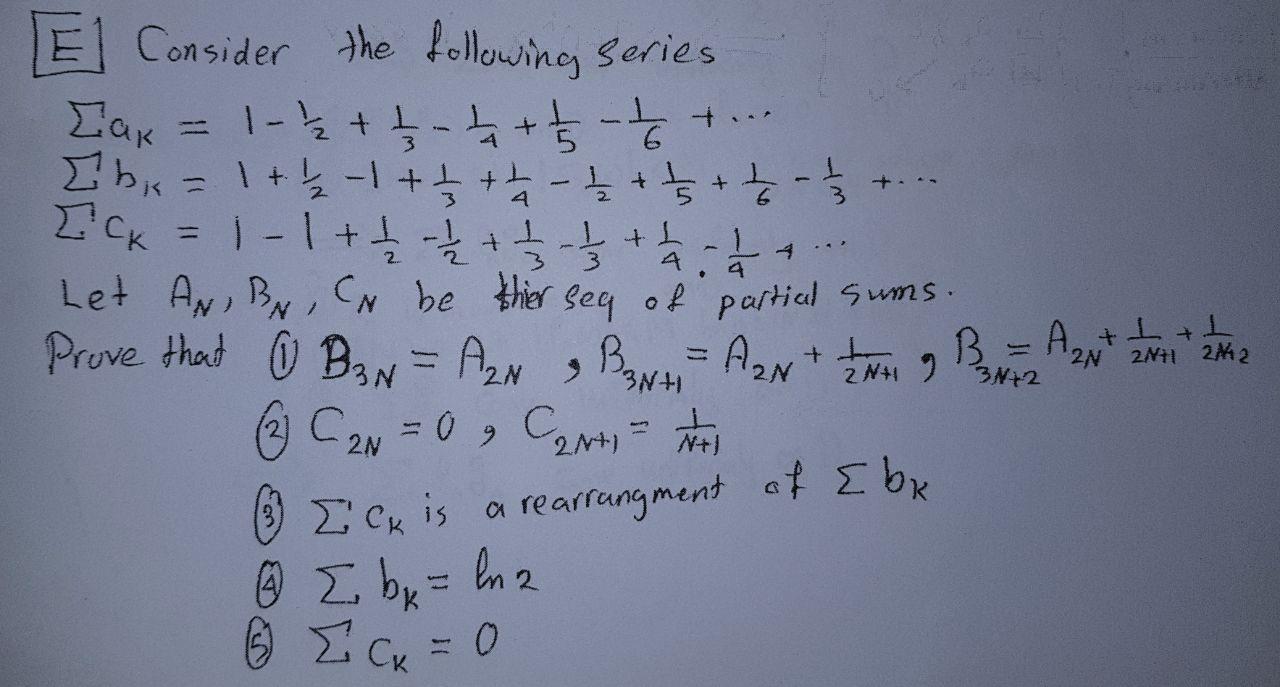 Solved E] Consider the following series | Chegg.com