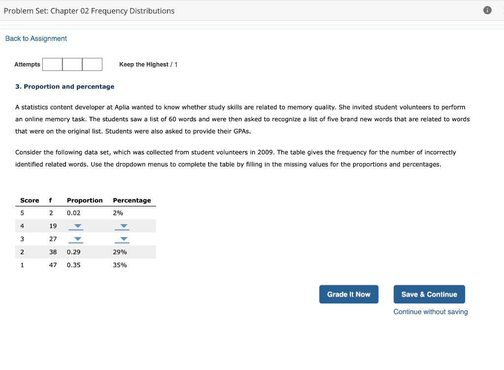 Solved 3. Proportion and percentage A statistics content | Chegg.com