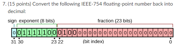 Solved 7. (15 points) Convert the following IEEE-754 | Chegg.com Solved 7. (15 points) Convert the following IEEE-754 | Chegg.com