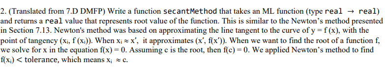 Solved 2. (Translated from 7.D DMFP) Write a function | Chegg.com