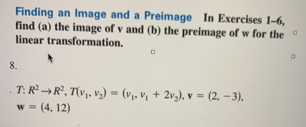 Solved Finding an Image and a Preimage In Exercises 1-6, | Chegg.com