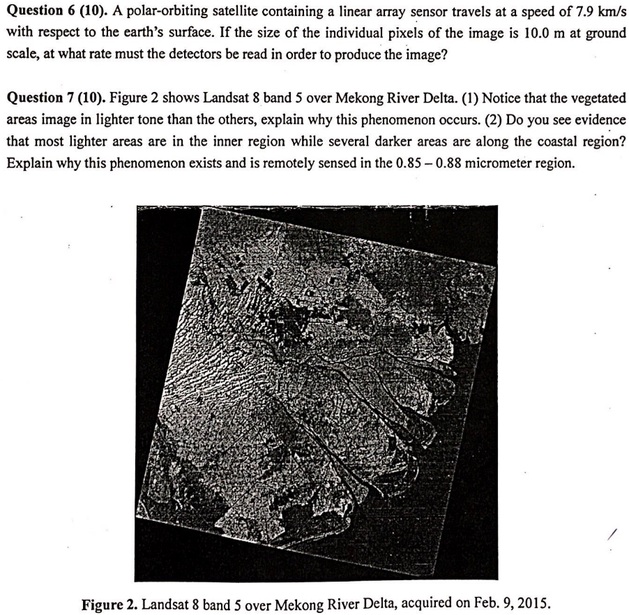 Question 6(10). A polar-orbiting satellite containing | Chegg.com