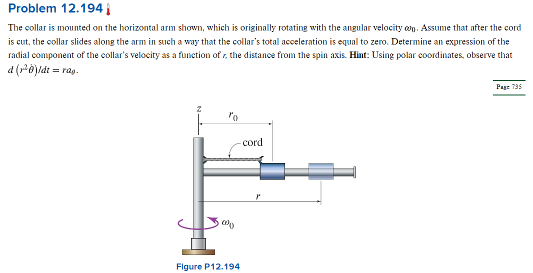 Solved The collar is mounted on the horizontal arm shown, | Chegg.com