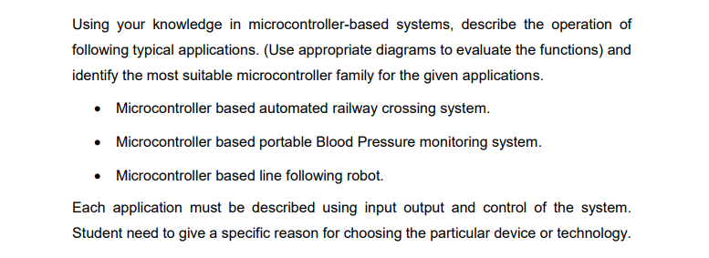 Solved Using your knowledge in microcontroller-based | Chegg.com