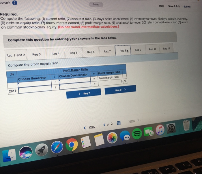 Solved mework 0 Help Save & Exit Submit Selected year-end | Chegg.com
