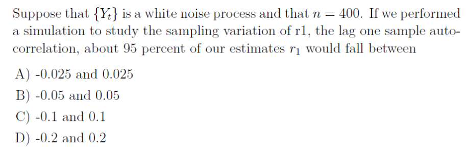 Solved Suppose that {Y{} is a white noise process and that n | Chegg.com