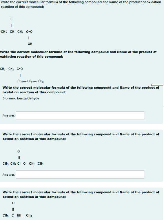 Solved Write the correct molecular formula of the following | Chegg.com