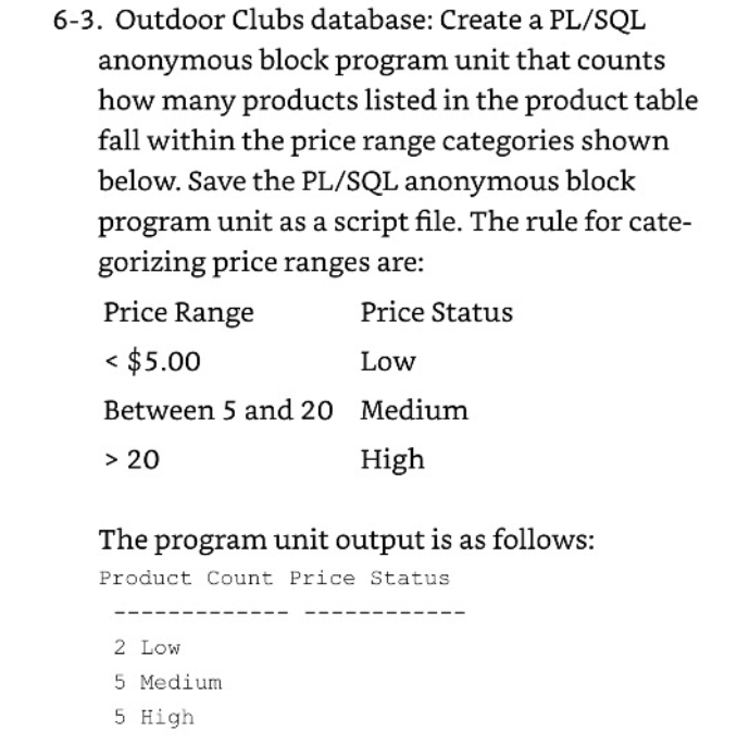 I need help in this PL/SQL question. Please do | Chegg.com