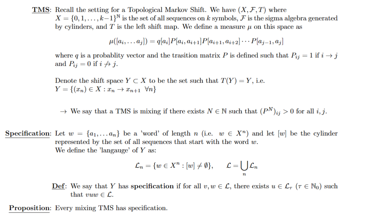 Solved TMS: Recall the setting for a Topological Markov | Chegg.com