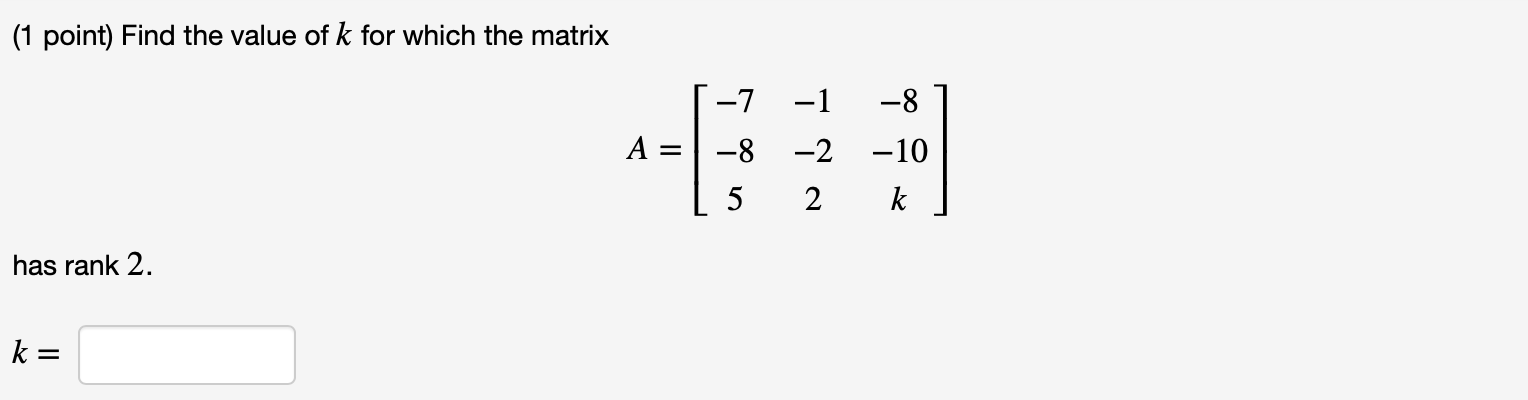 Solved (1 point) Find a non-zero 2 x 2 matrix such that H: 8 | Chegg.com