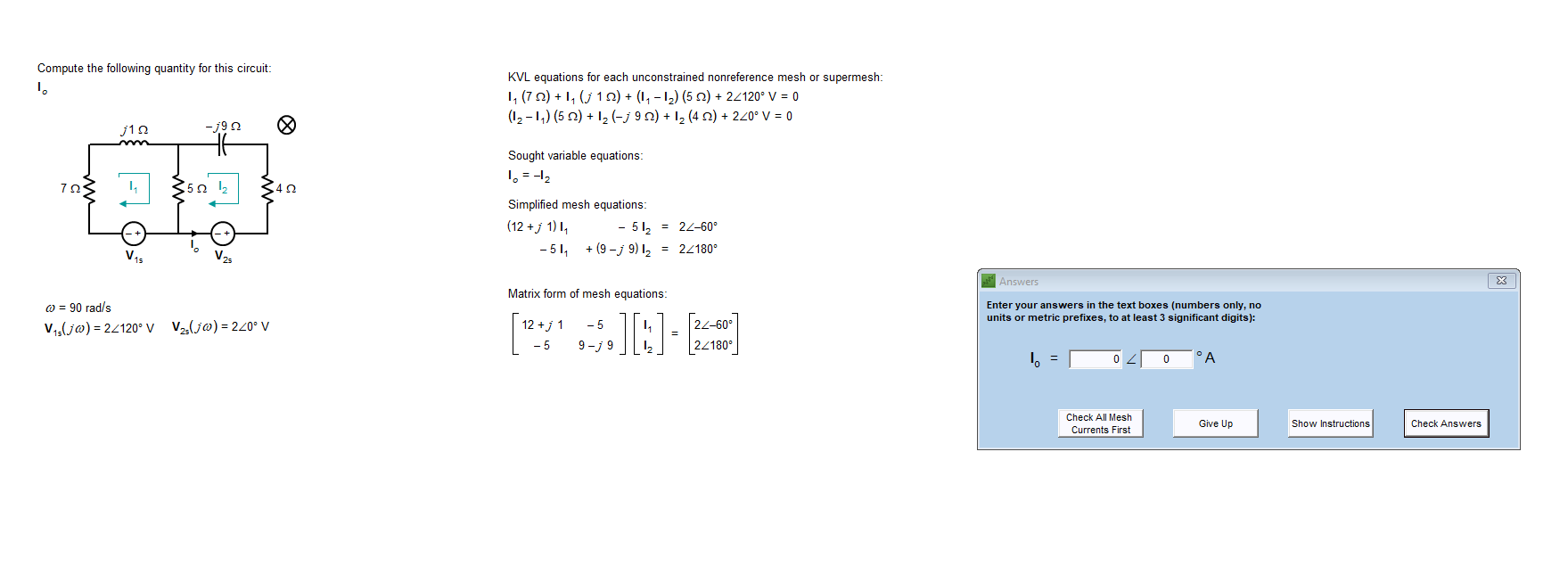 Solved Compute the following quantity for this circuit: KVL | Chegg.com