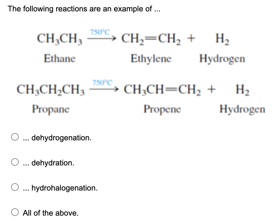 Solved The following reactions are an example of ... CH3CH3 | Chegg.com