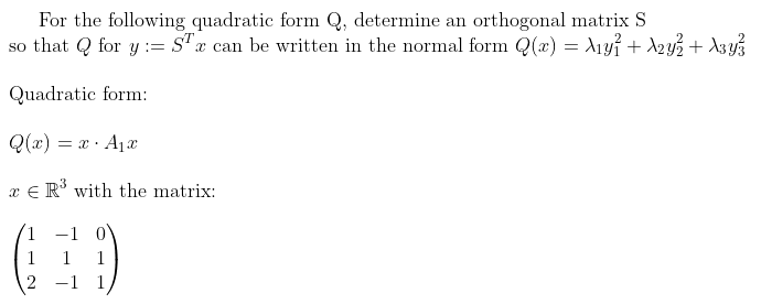 Solved For the following quadratic form Q, determine an | Chegg.com