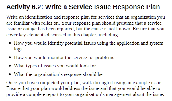 Activity 6.2: Write a Service Issue Response | Chegg.com
