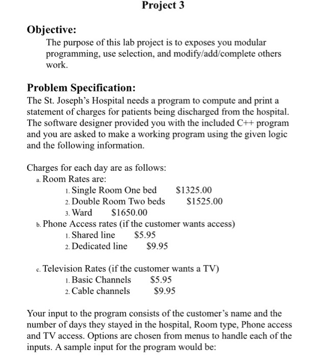 Solved Project 3 Objective The Purpose Of This Lab Project
