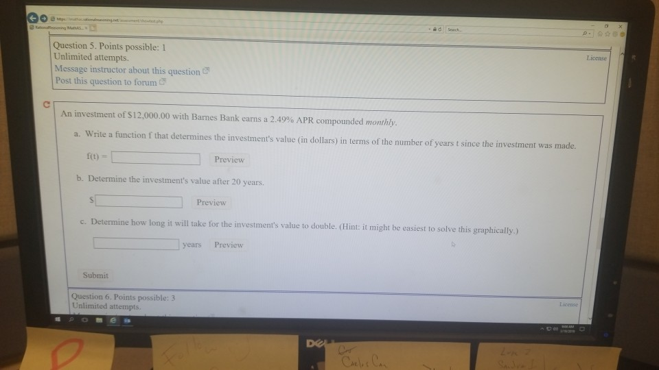 Solved Question 5. Points possible: 1 Unlimited attempts. | Chegg.com