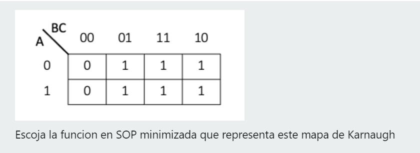 Solved Escoja la funcion en SOP minimizada que representa | Chegg.com